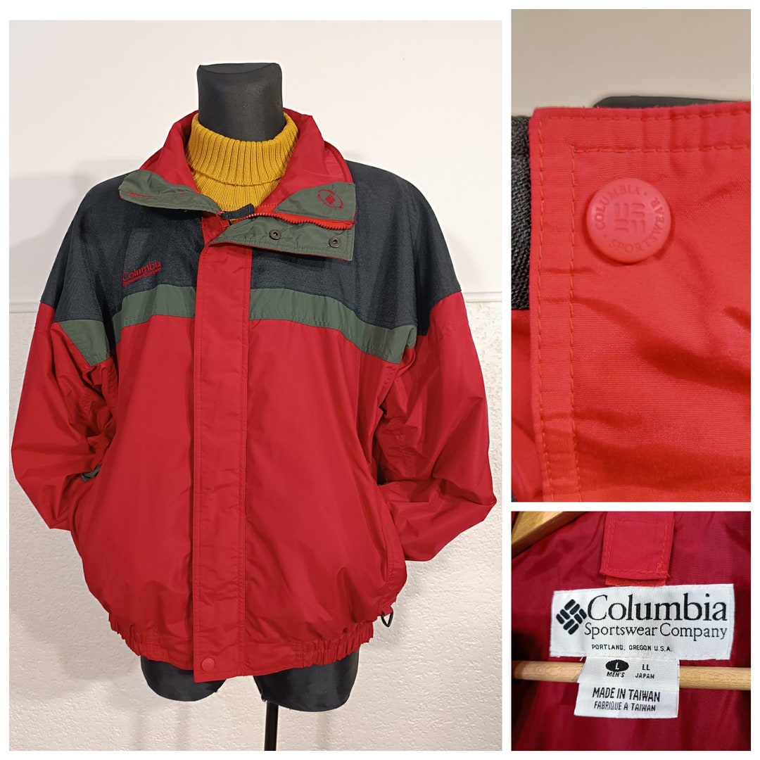 Vintage COLUMBIA 90s Sportswear Jacket Mens L Windbreaker, Red Jacket ...