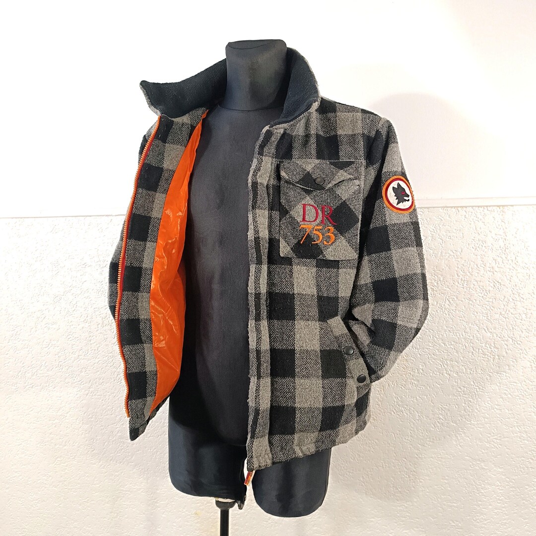 AS Roma Jacket, Plaid Jacket, Soccer Jacket, Roma Football Jacket ...