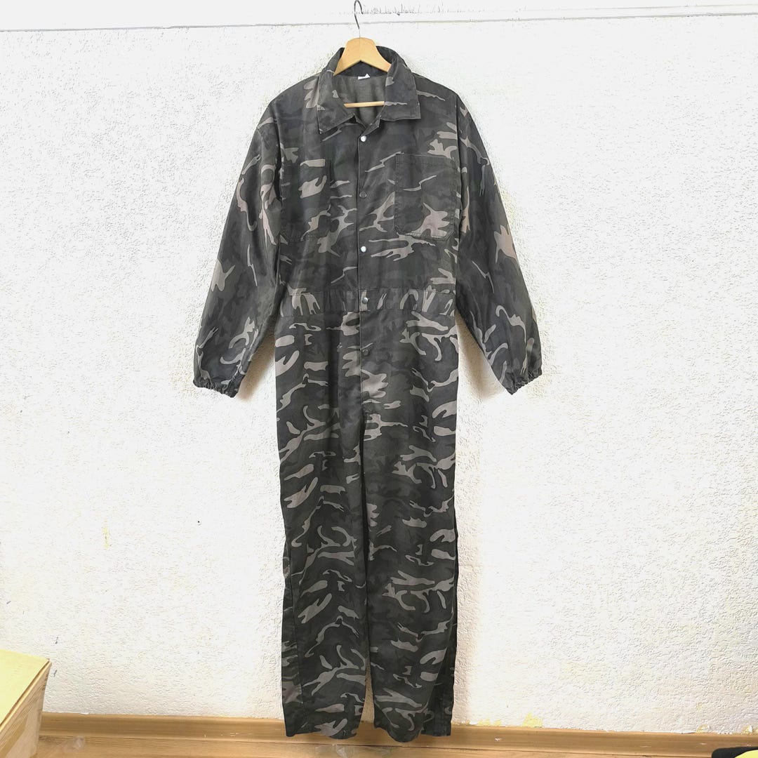 Vintage Camo Boilersuit Jumpsuit, Men's L Utility Workwear Coveralls ...