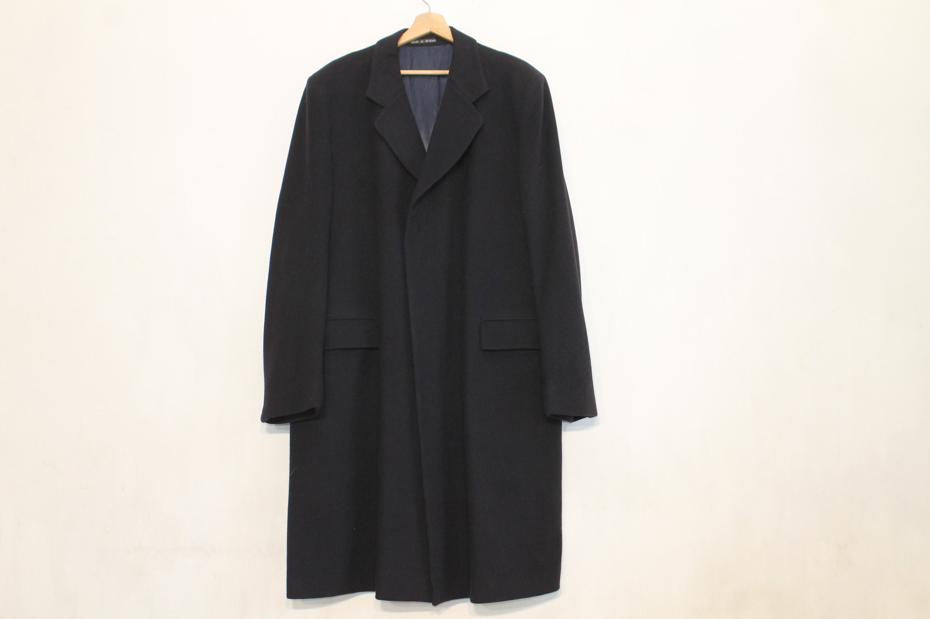 Wool Coat Vintage Men / Navy Blue Crombie Coat / Oversized Coat ...