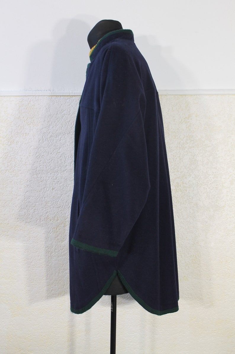 Navy Wool Loden Frey Trachten Cape Oversized Winter Maxi Overcoat Women ...