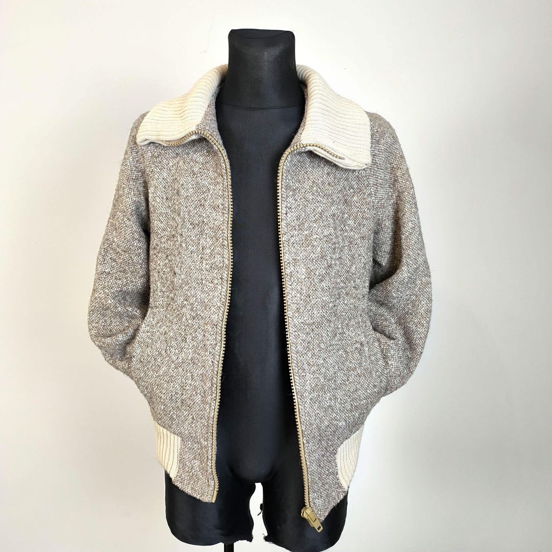 1970s Men's Small Wool Tweed Donegal Jacket in Brown and Beige - Etsy