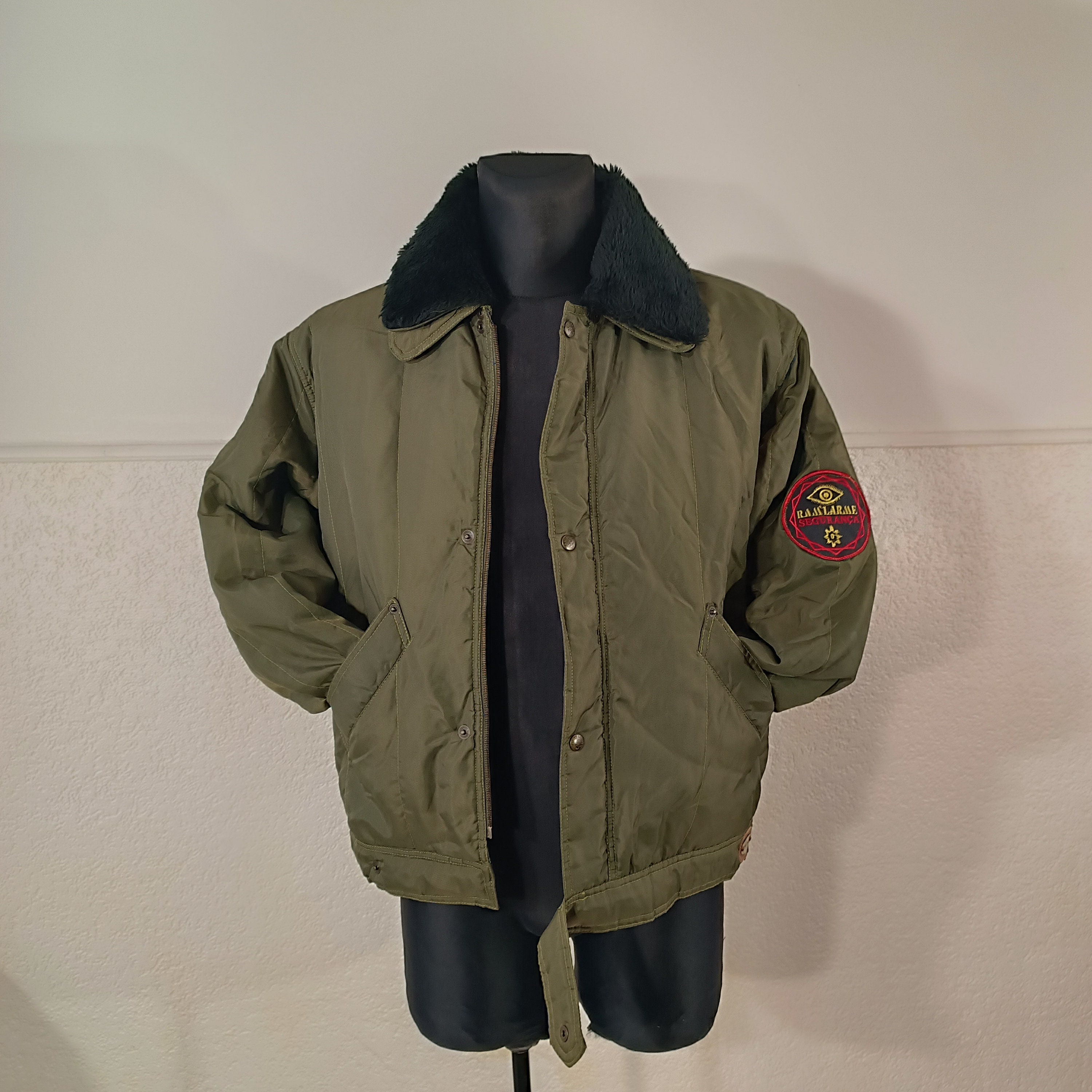 Vintage Aviator Jacket, Green Bomber Jacker, 80s Vintage Tactical ...