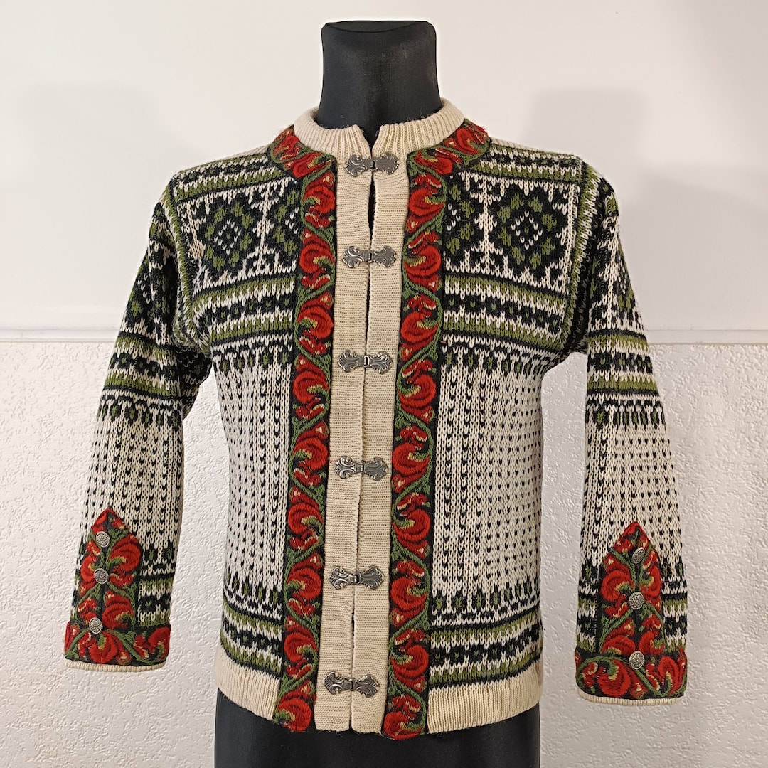 Norwegian Cardigan Unisex Nordic Wool Cardigan Fair Isle - Etsy