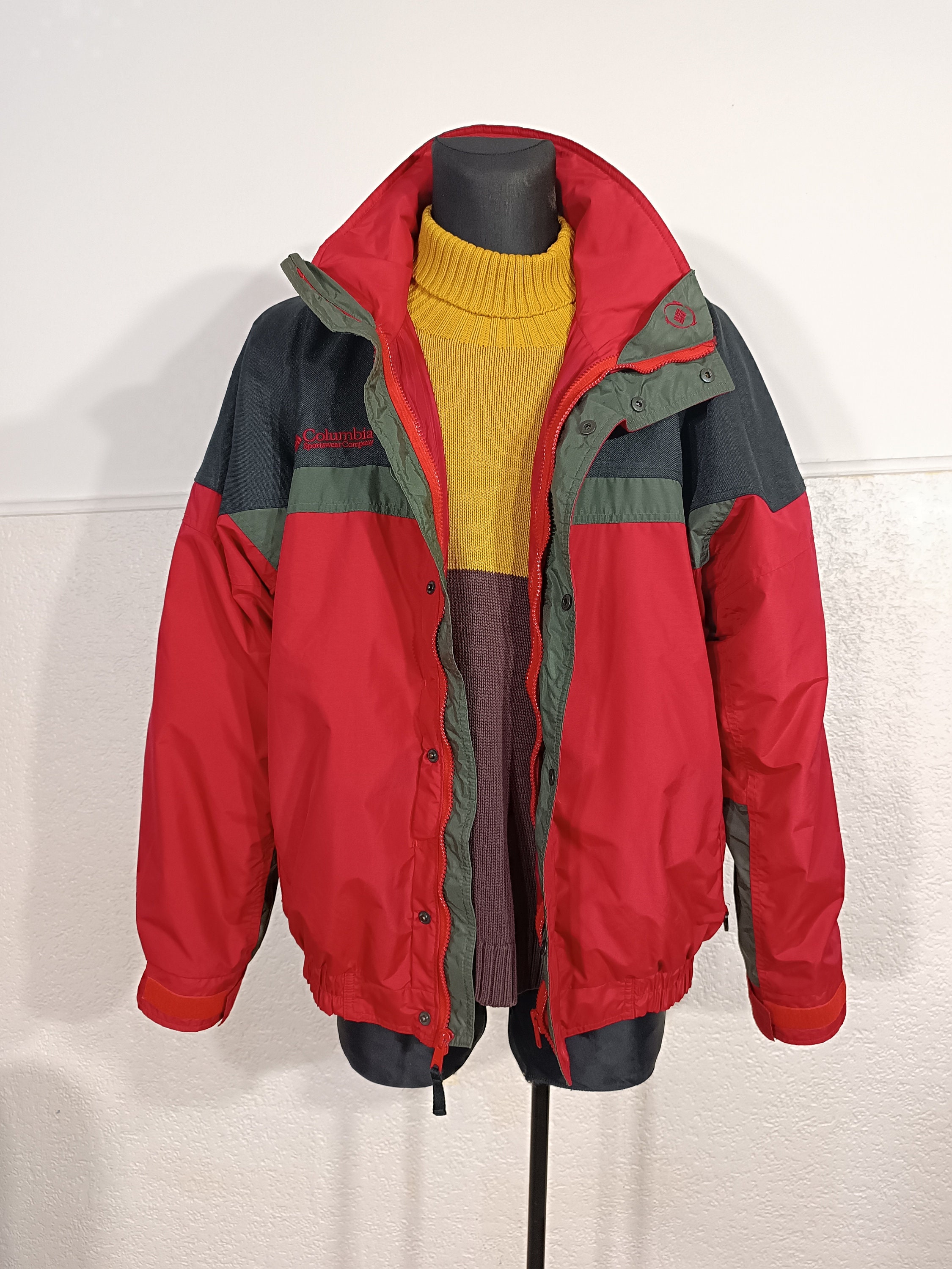 Vintage COLUMBIA 90s Sportswear Jacket Mens L Windbreaker Red - Etsy