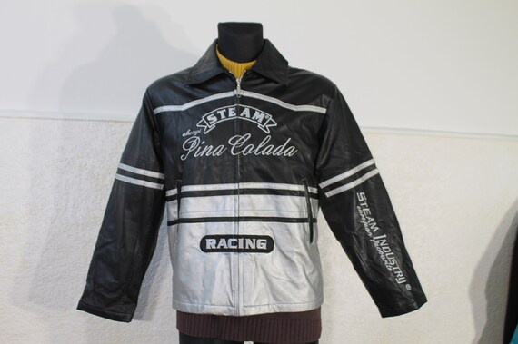 Racing Jacket, Motorcycle jacket, Silver Motorcycle J… - Gem
