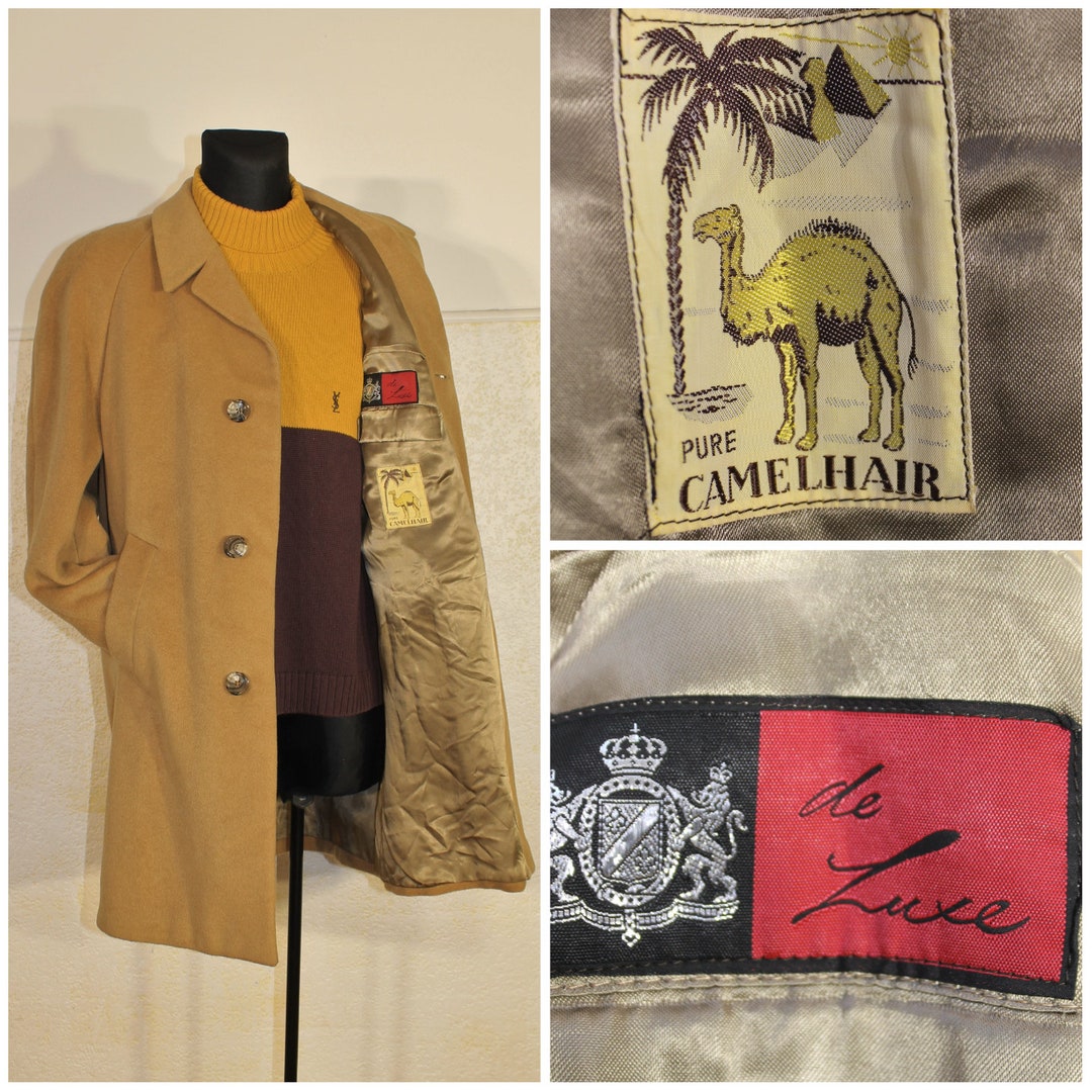 Vintage Camel Hair Coat Men, Winter Coat, Brown Coat, Wool Coat, Camel ...