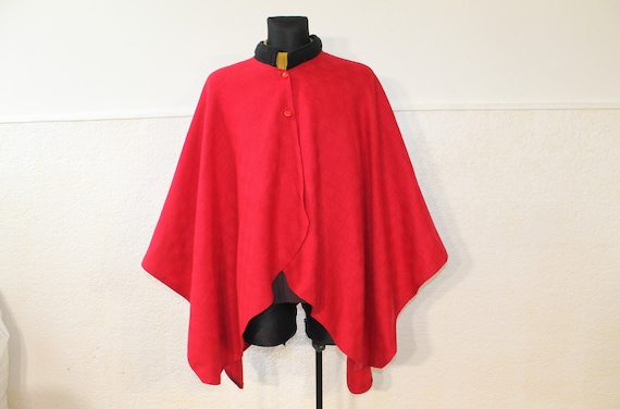 Vintage Wool Cape Women / Red Cape / Red Wool Cape /… - Gem