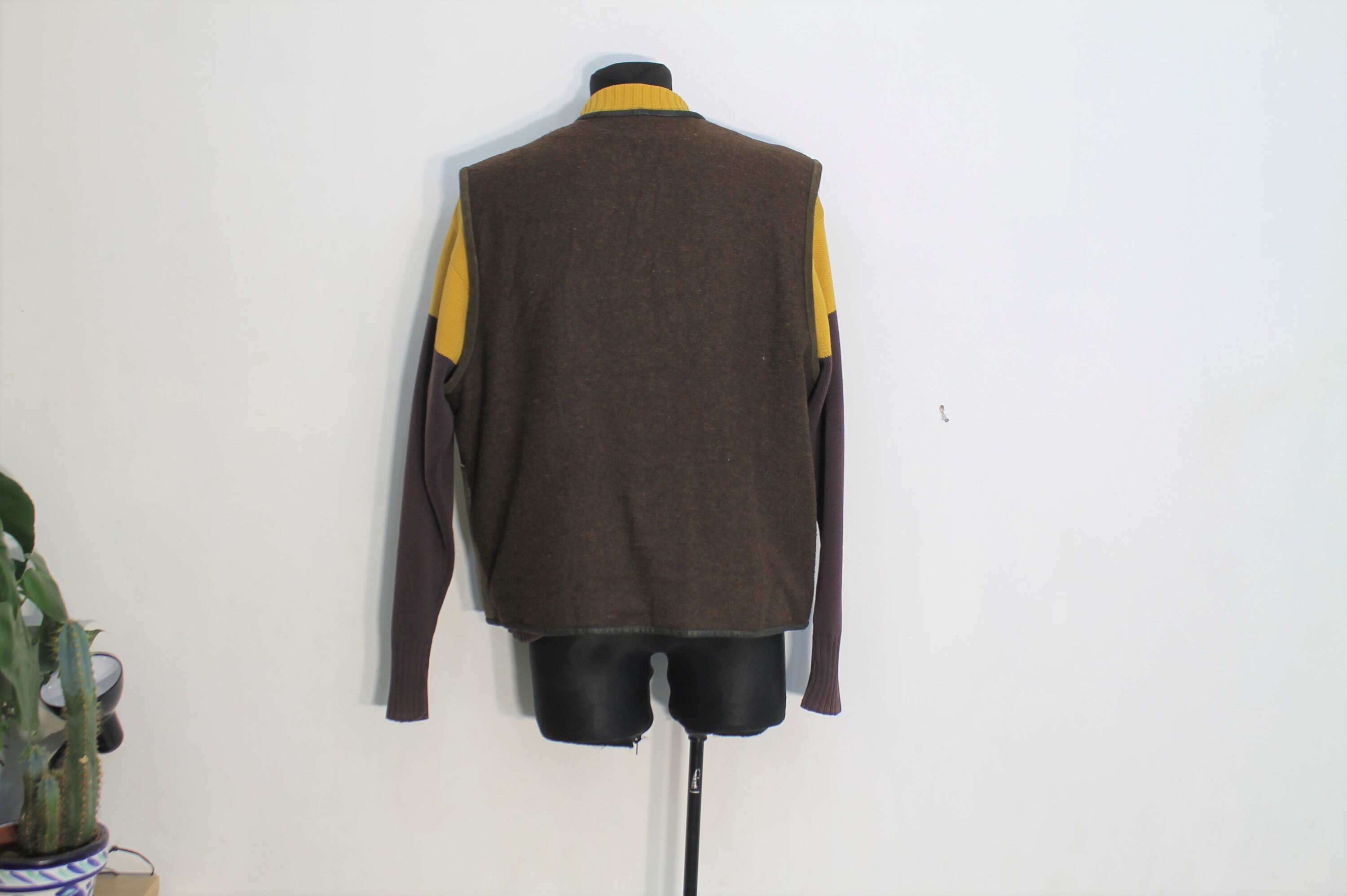 Boiled Wool Vest Men Brown / Sheepskin Vest / Traditional Wool Vest ...