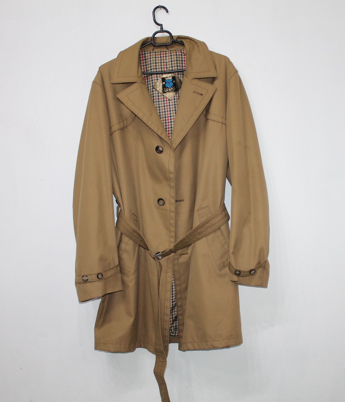 Detective Trench Coat Men, 70s Vintage Trench Coat, Finnish Trench ...