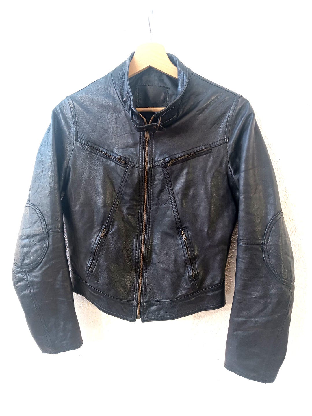 Punk Rock Jacket, 80s Vintage Leather Jacket, Motorcycle Jacket ...