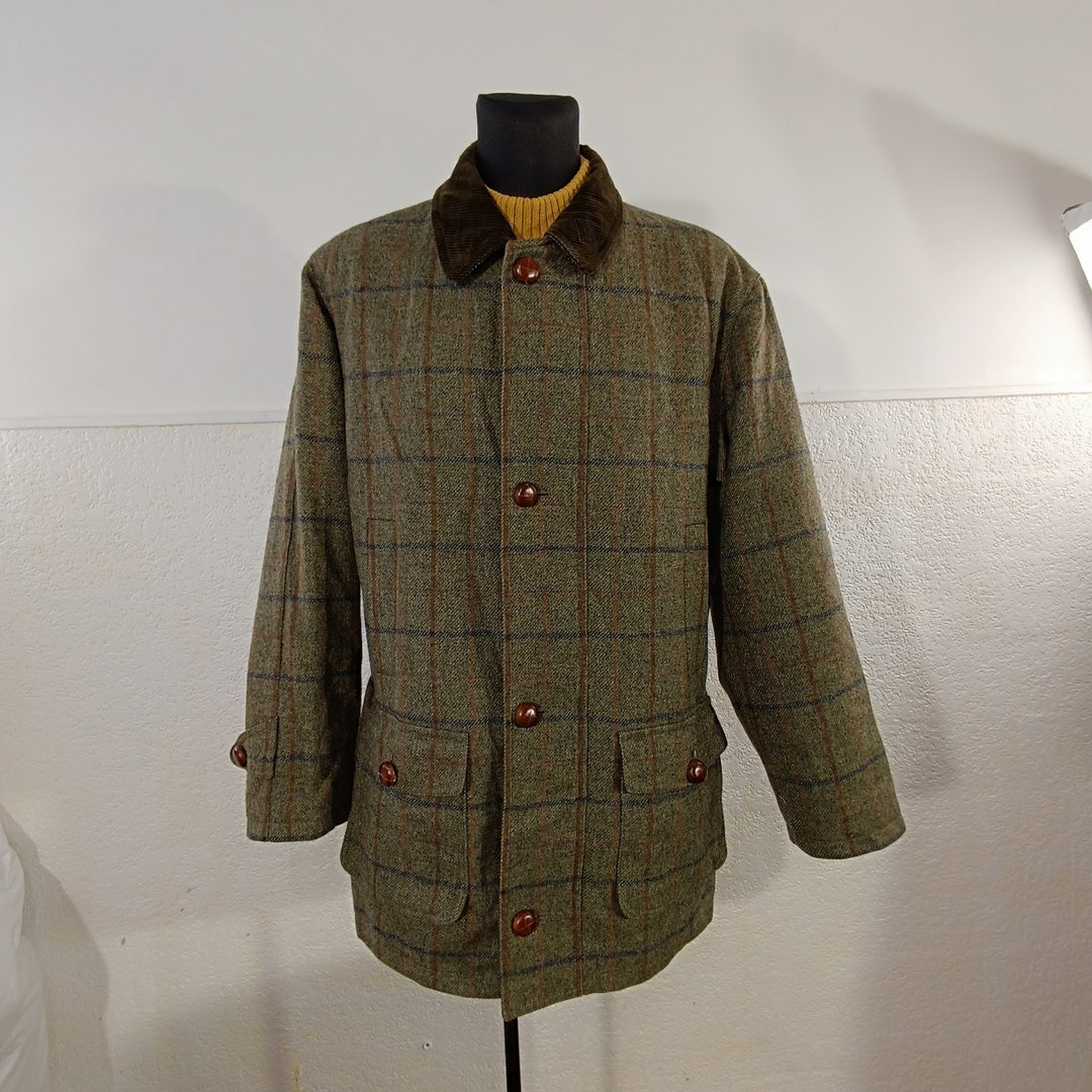 Green Plaid Coat, Derby Tweed Coat, Scottish Coat, British Tweed Jacket ...