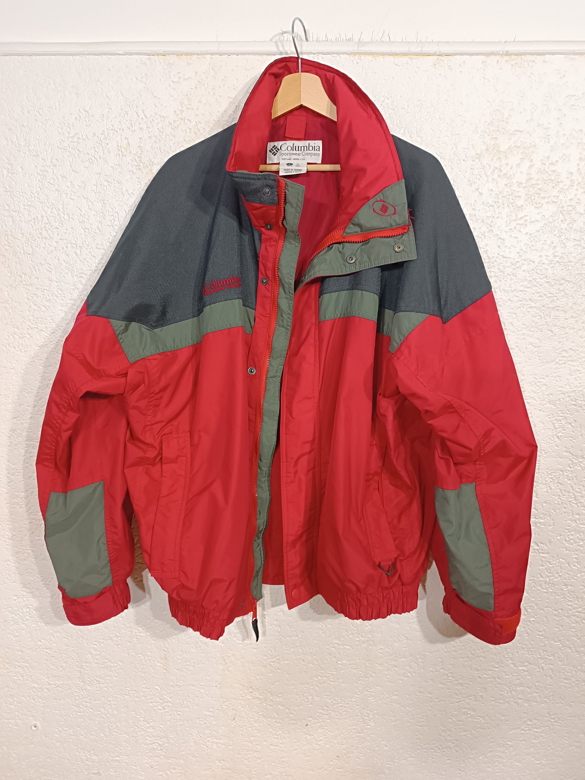 Vintage COLUMBIA 90s Sportswear Jacket Mens L Windbreaker, Red Jacket Vintage Mens - Etsy