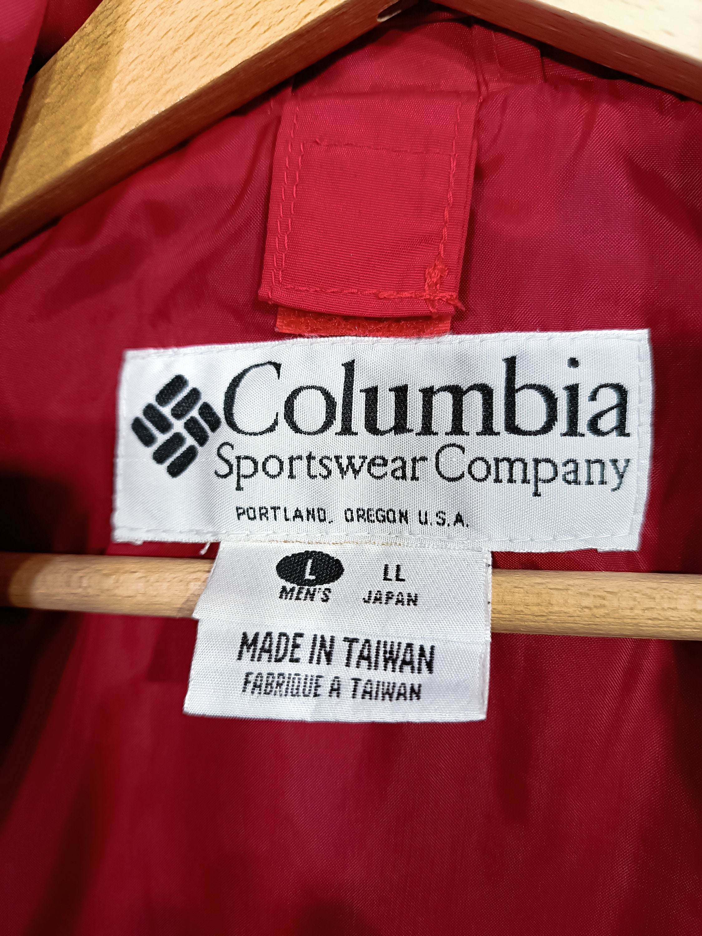 Vintage COLUMBIA 90s Sportswear Jacket Mens L Windbreaker Red - Etsy