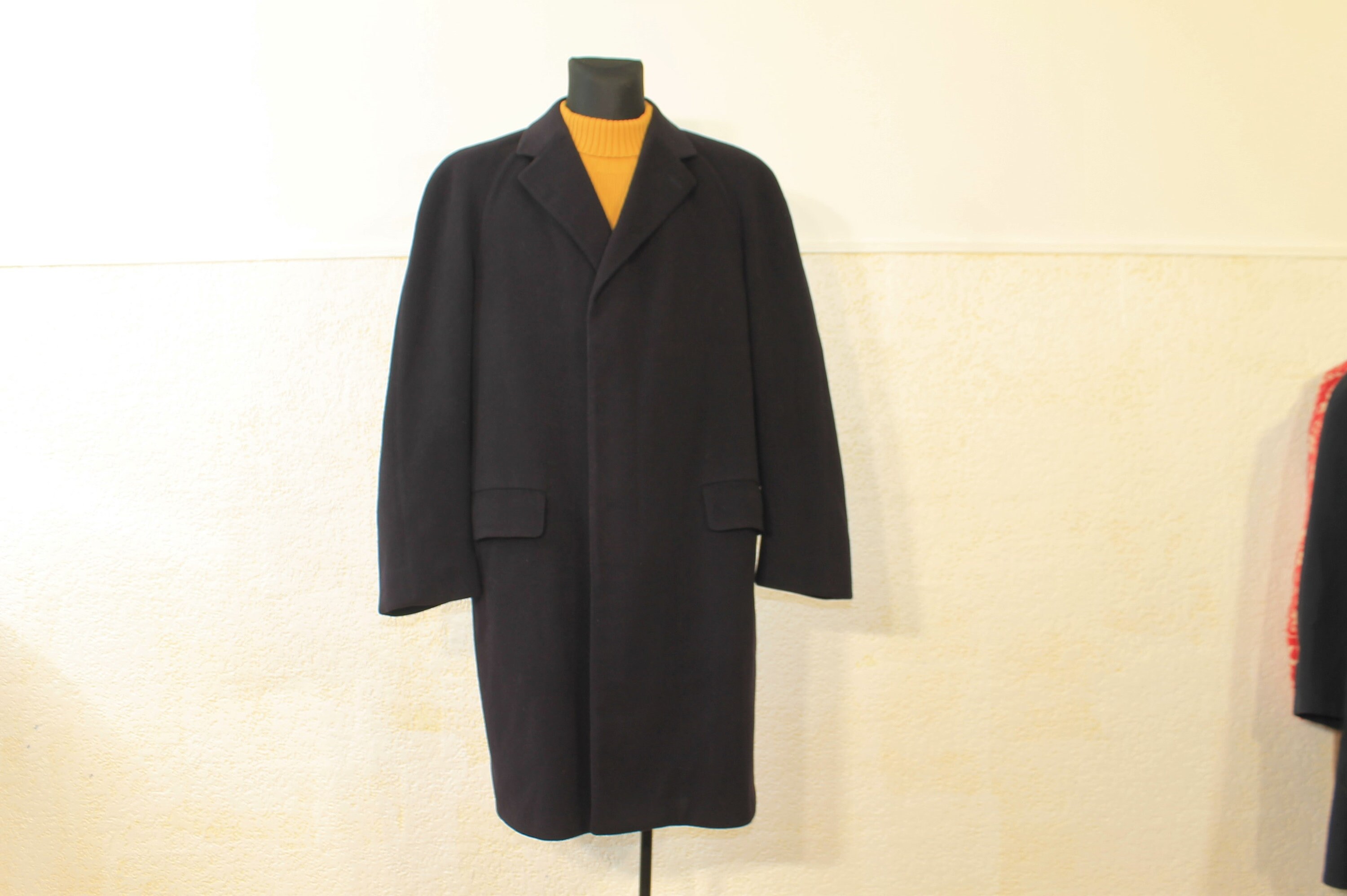 Vintage Pure Wool Coat Men, 80s Vintage Navy Coat, Winter Coat, Navy ...