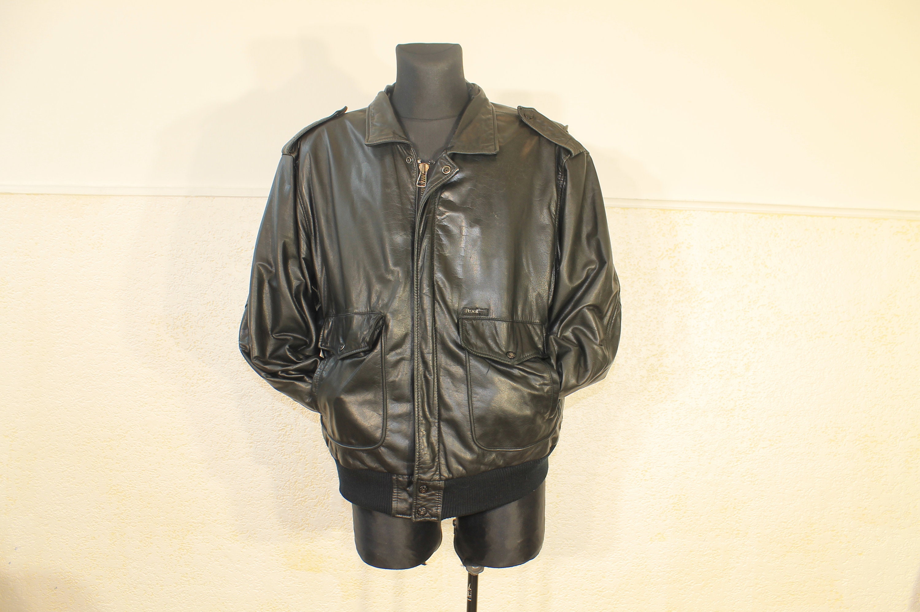 A2 Jacket, Petroff Leather Jacket, Aviator Jacket, Black Leather Jacket ...