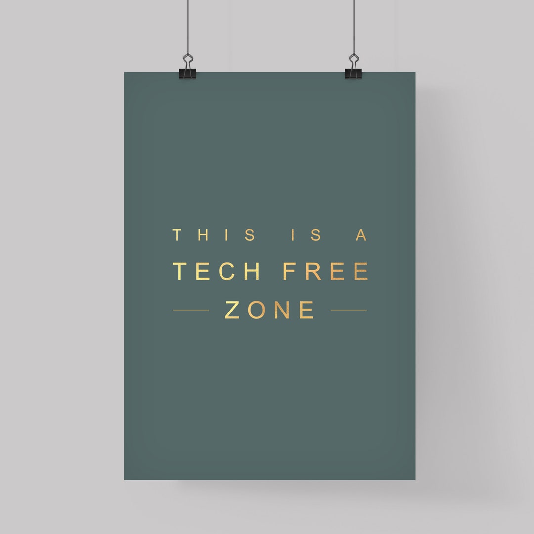 Tech Free Zone, No Tech Sign, Table Manners Sign, Family Rules Sign ...