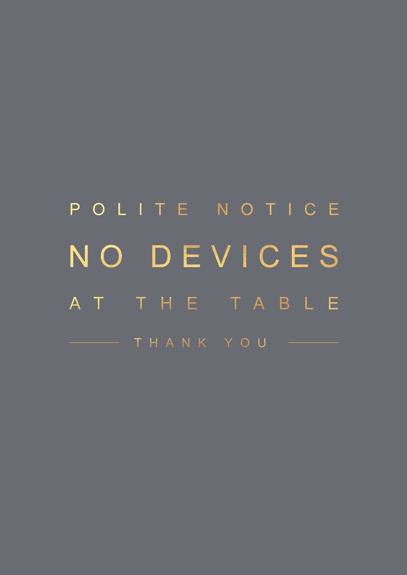Table Rules Sign, Table Manners Sign, Family Rules Sign, No Devices ...