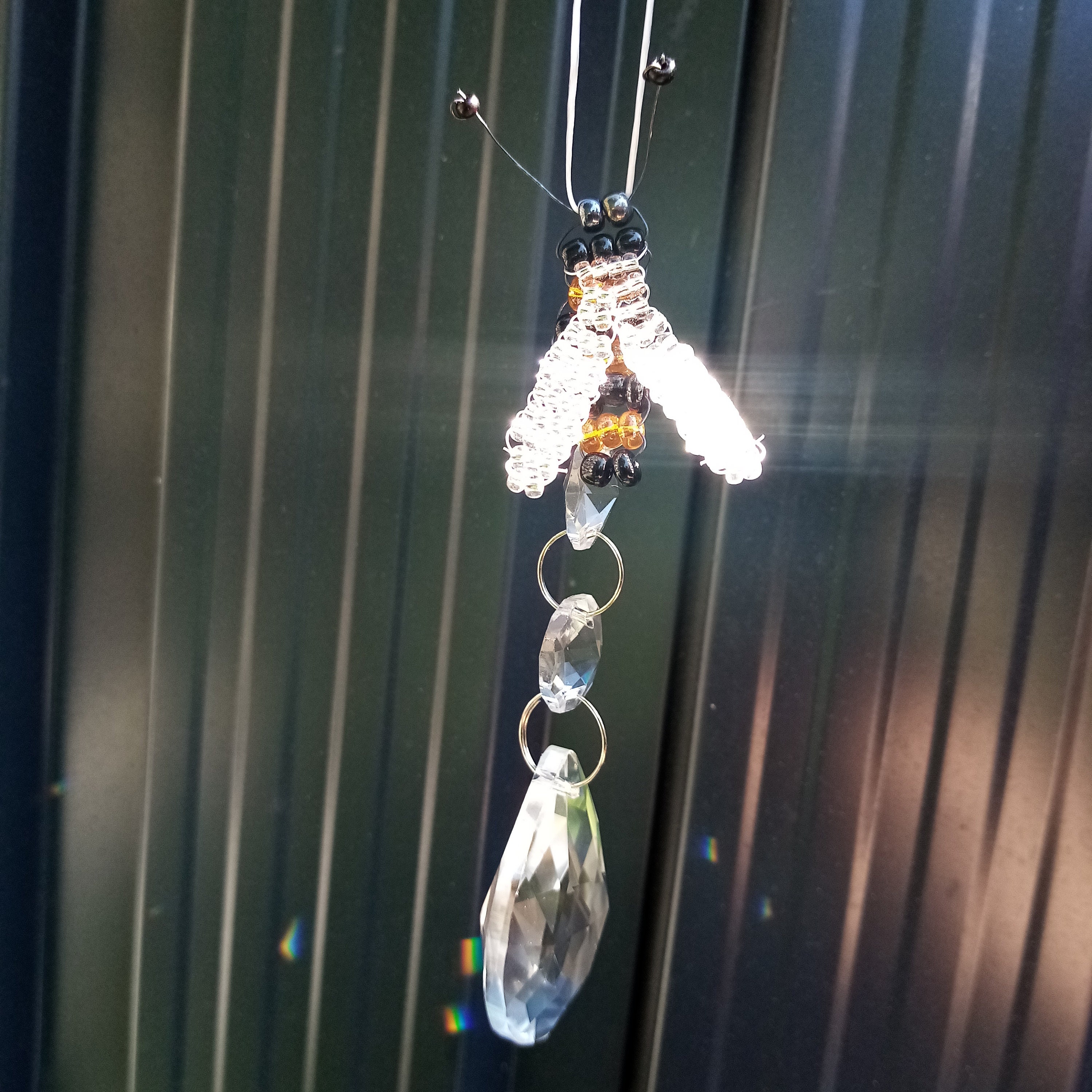 Bees Prisma Drop Crystal Glass Suncatcher Glass Beads Bee - Etsy UK