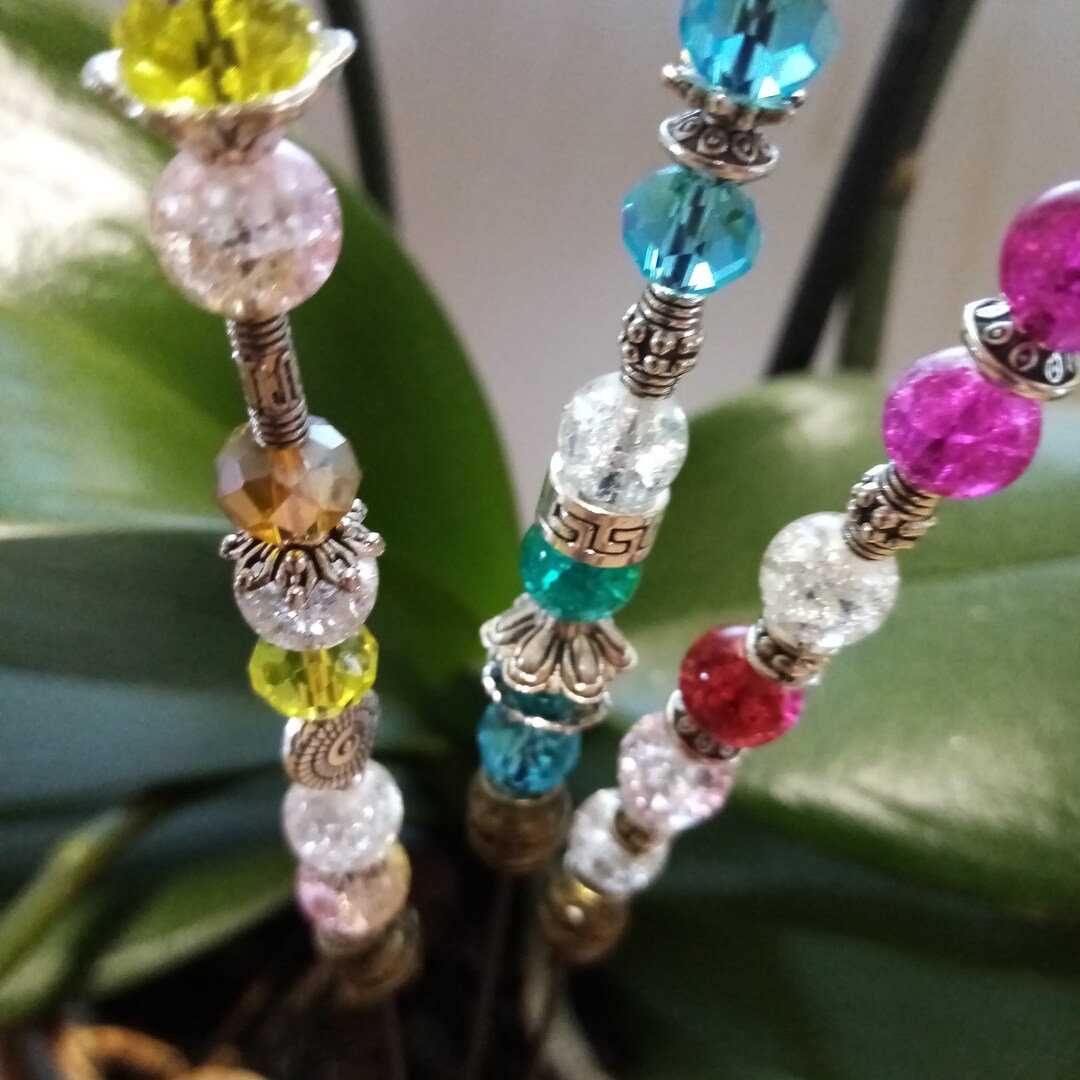 Set of 3 Sparkling Plant Plugs With Sockets Brilliant Cut 17 Cm Long ...