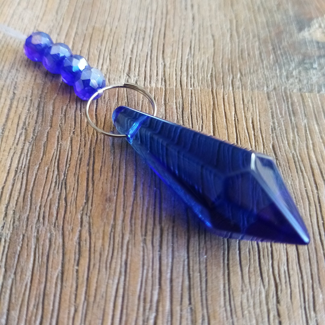 Blue Glass Pendulum Crystal Glass Beads Rounded Pendulum Great Blue ...