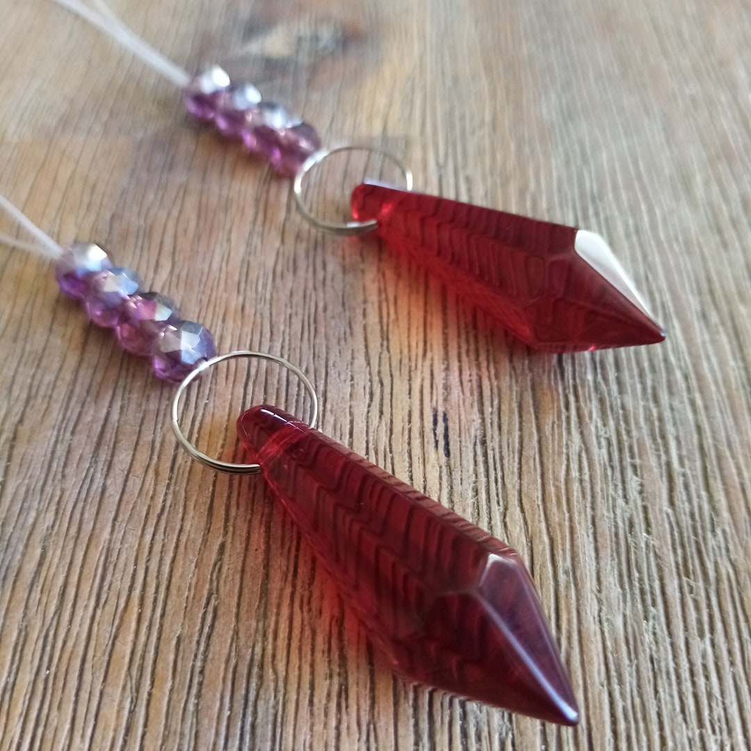 Pendulum Crystal Glass Red Crystal Glass Beads Brilliant Cut Glass ...