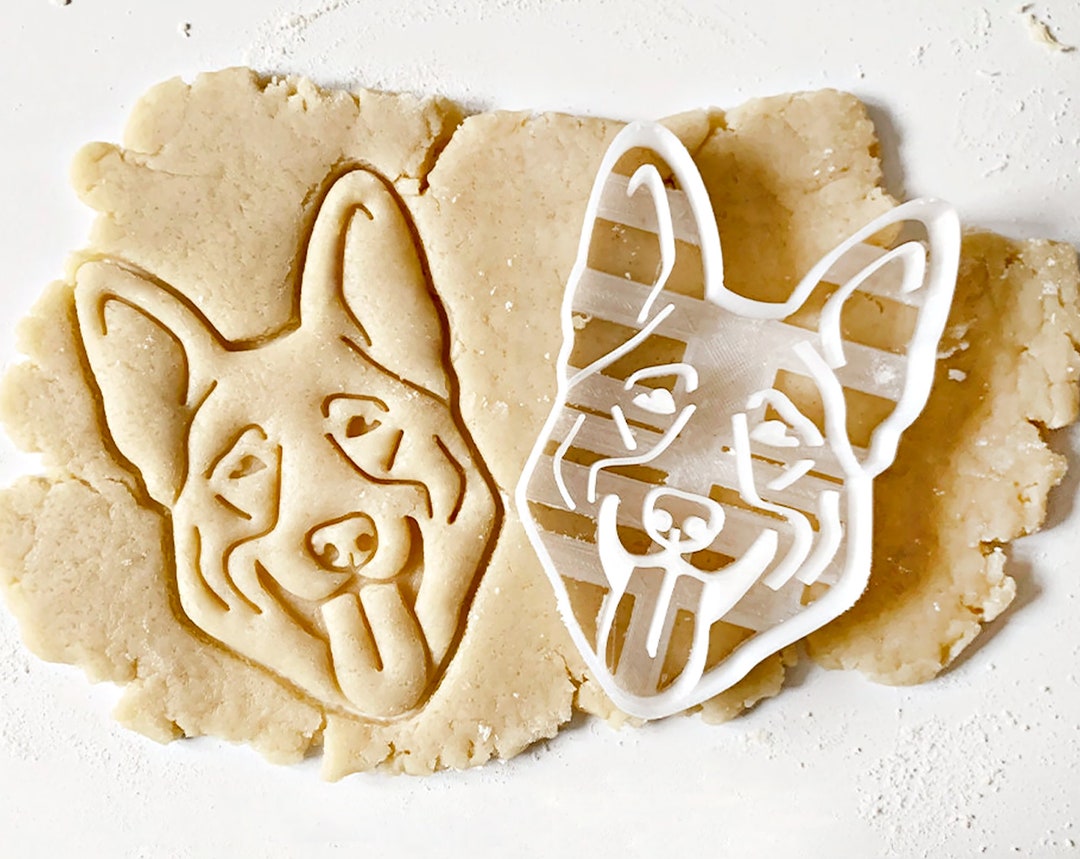 German Shepherd Cookie Cutter, Dog Face Cutter, Fondant Cutter With ...