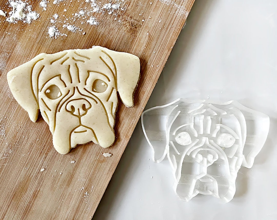 Boxer Cookie Cutter, Dog Portrait Cutter, Fondant Cutter With Stamp, 3D ...