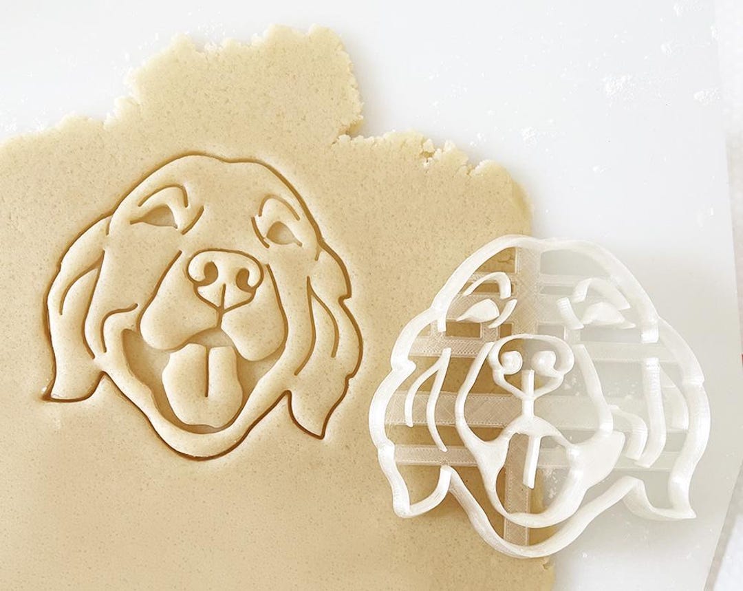 Golden Retriever Cookie Cutter: Dog Face Fondant Cutter With Stamp - Etsy