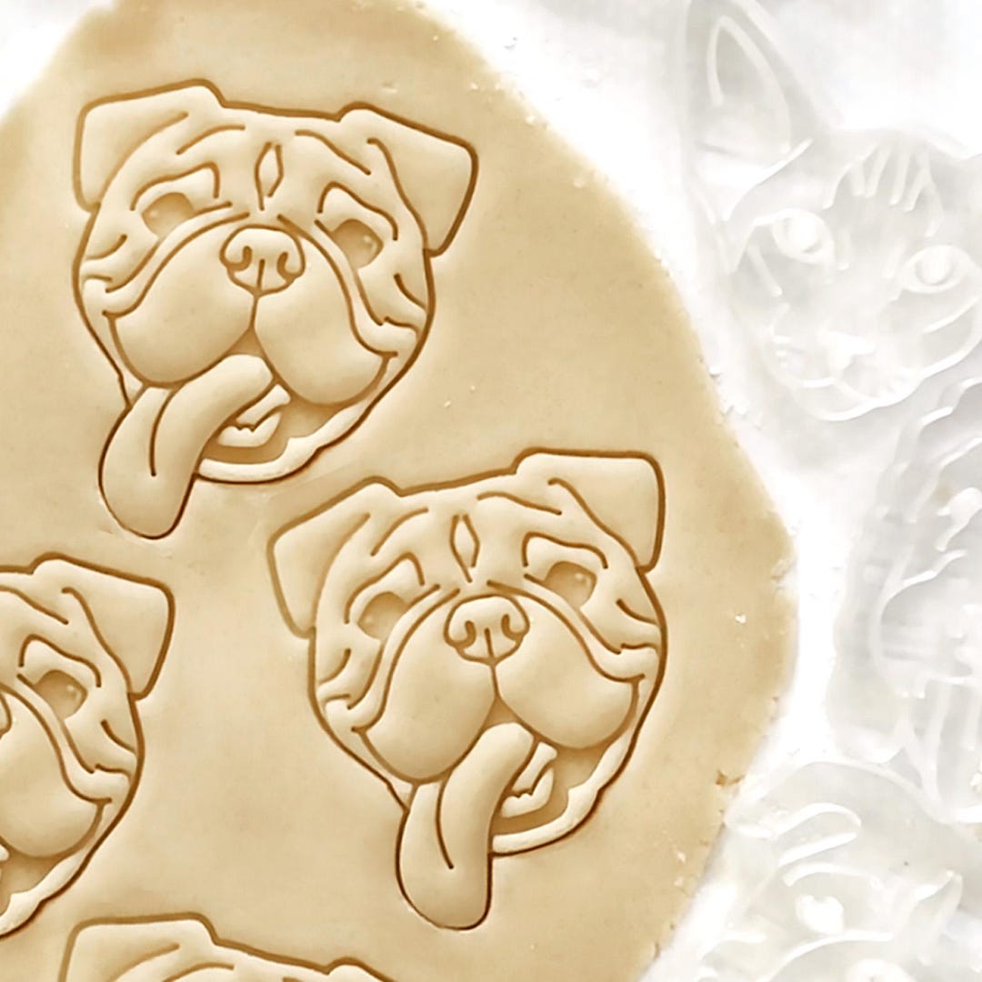 English Bulldog Cookie Cutter Bulldog Portrait Stamp Personalized Gift ...