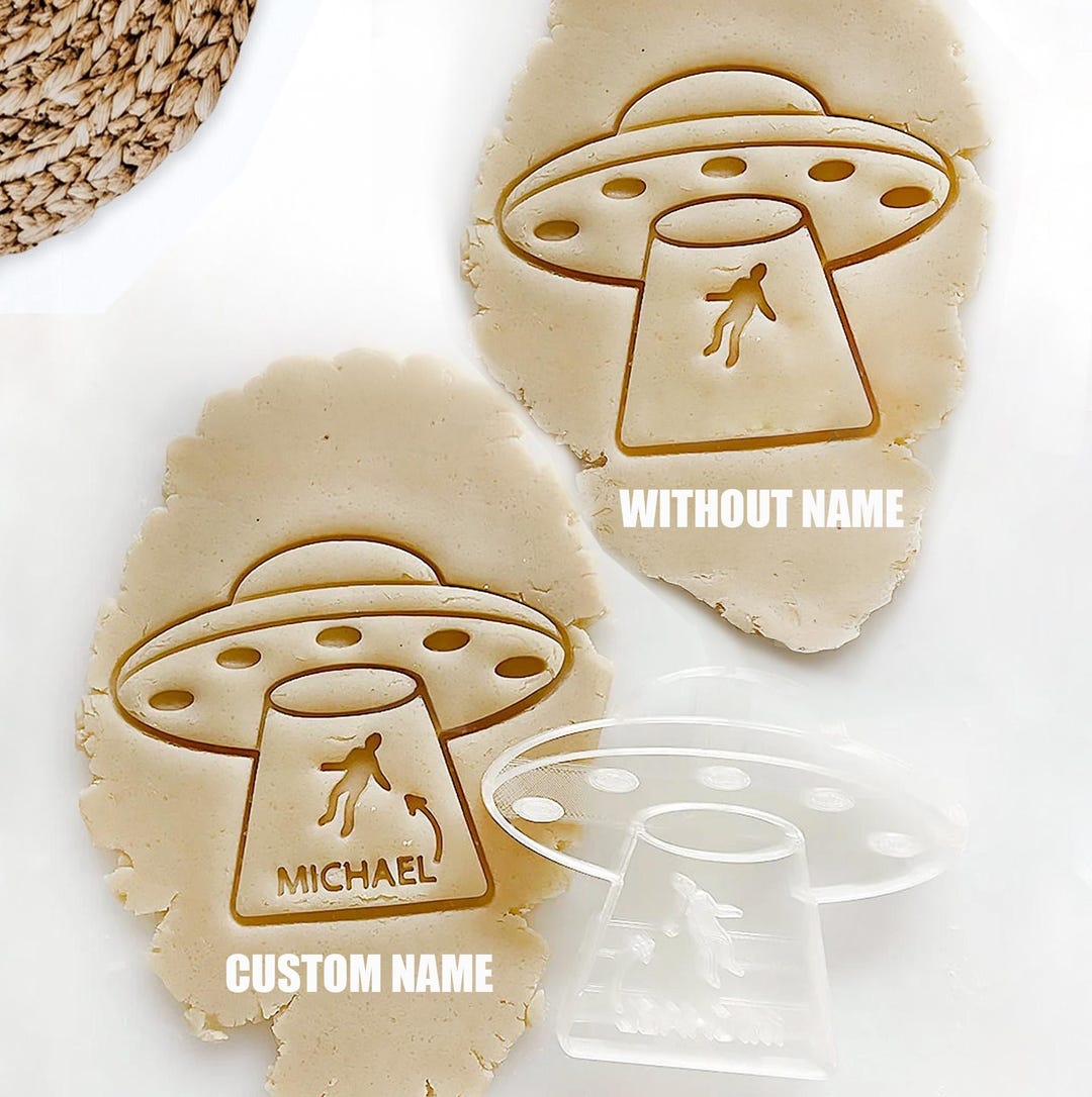 UFO Abduction Cookie Cutter: Personalized Human Name Alien Spaceship - Etsy