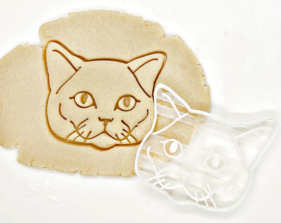 British Shorthair Cat Cookie Cutter, Cat Face Cutter, Fondant Cutter ...