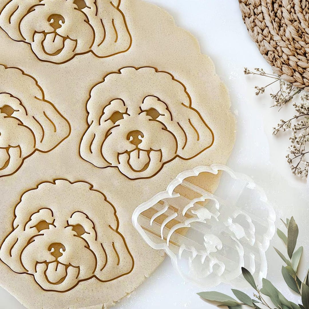 Miniature Toy Poodle Cookie Cutter Custom Dog Face Stamp Doodle Cookie ...