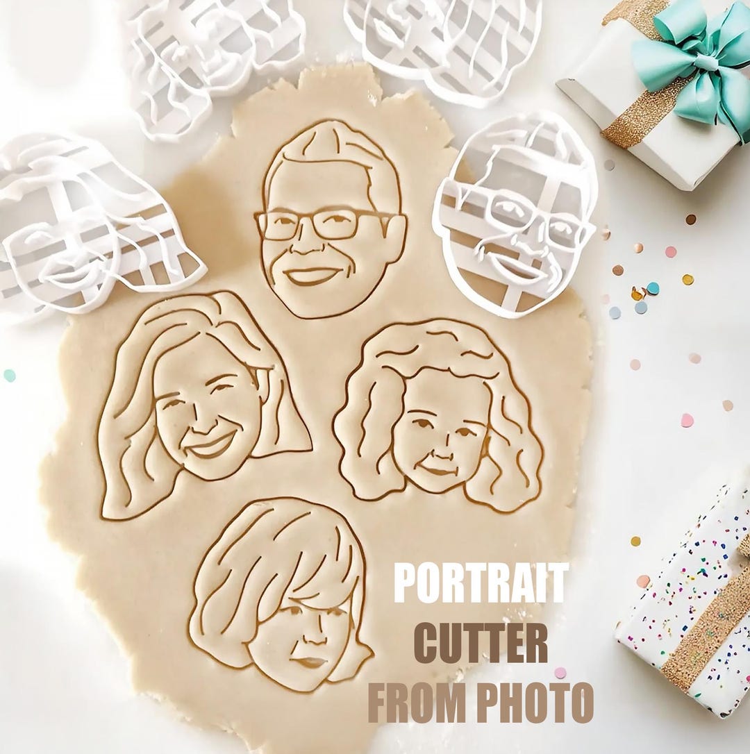 Custom Portrait Cookie Cutter, Personalized Gift, Cookie Face From ...