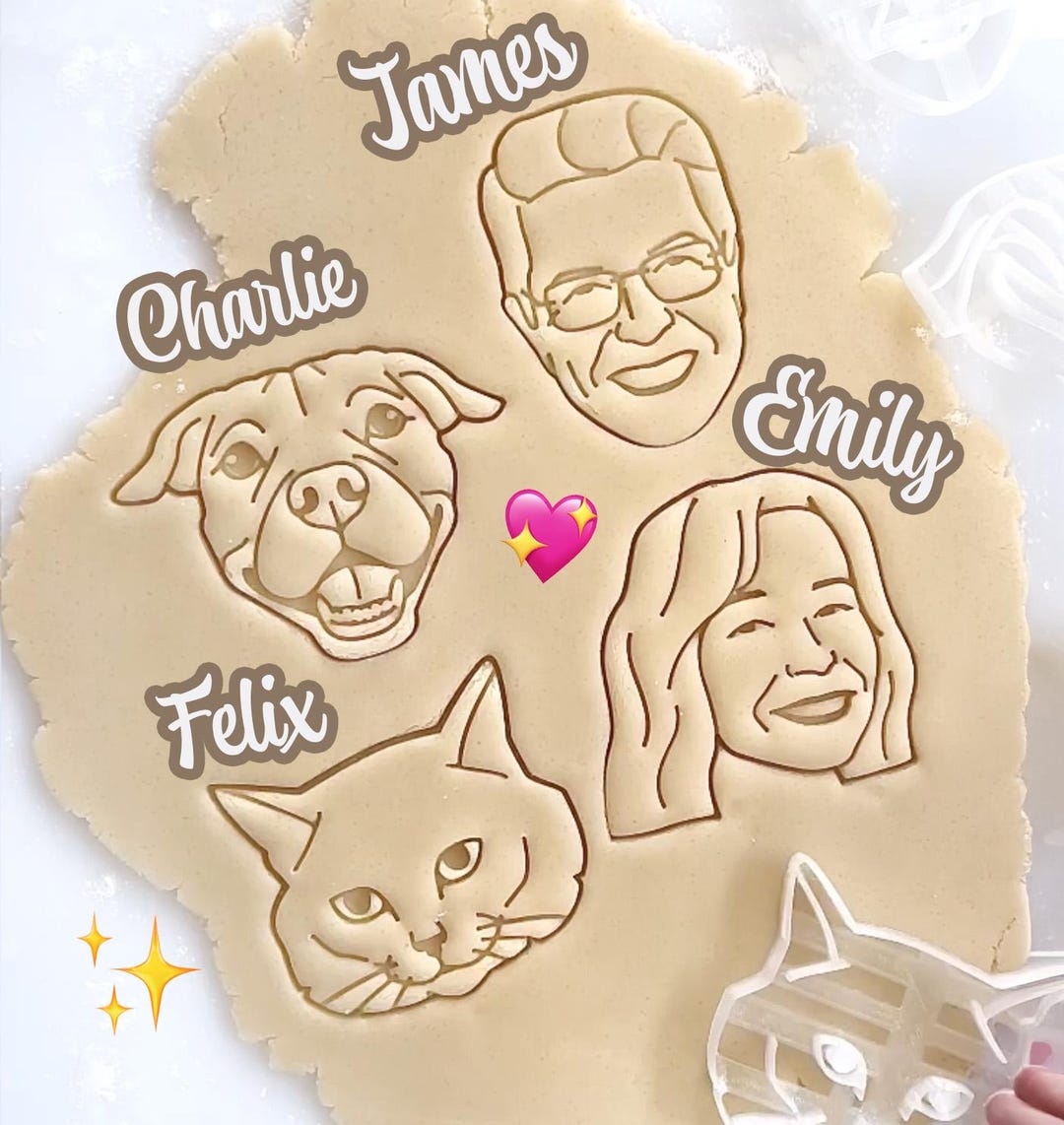 Custom Portrait Cookie Cutter, Personalized Gift, Cookie Face From ...