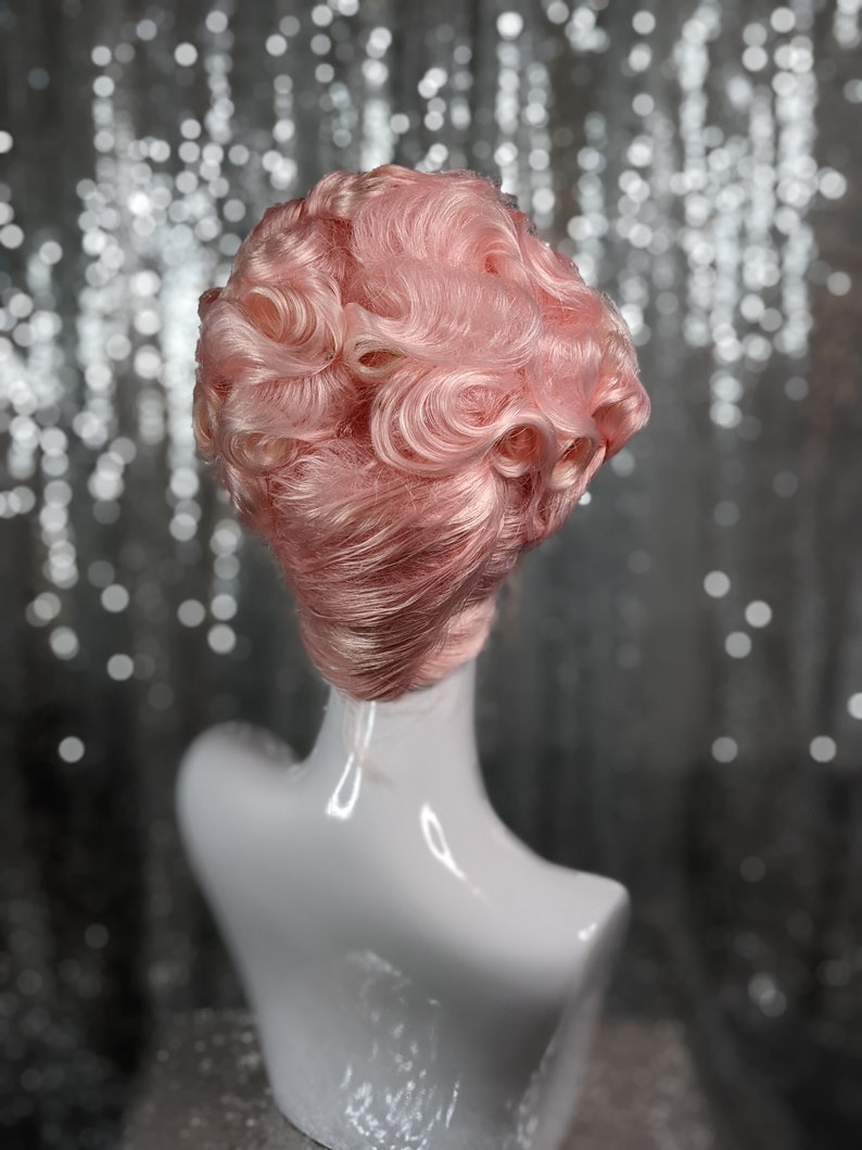 MADE TO ORDER Centre Part Updo Wig, Vintage Wig, Drag Queen Wig. Your ...