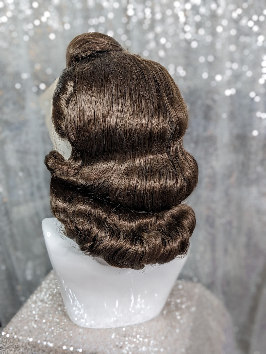 MADE TO ORDER 1940s Waved Wig, Lacefront Fingerwaved Wig, Vintage Wig ...