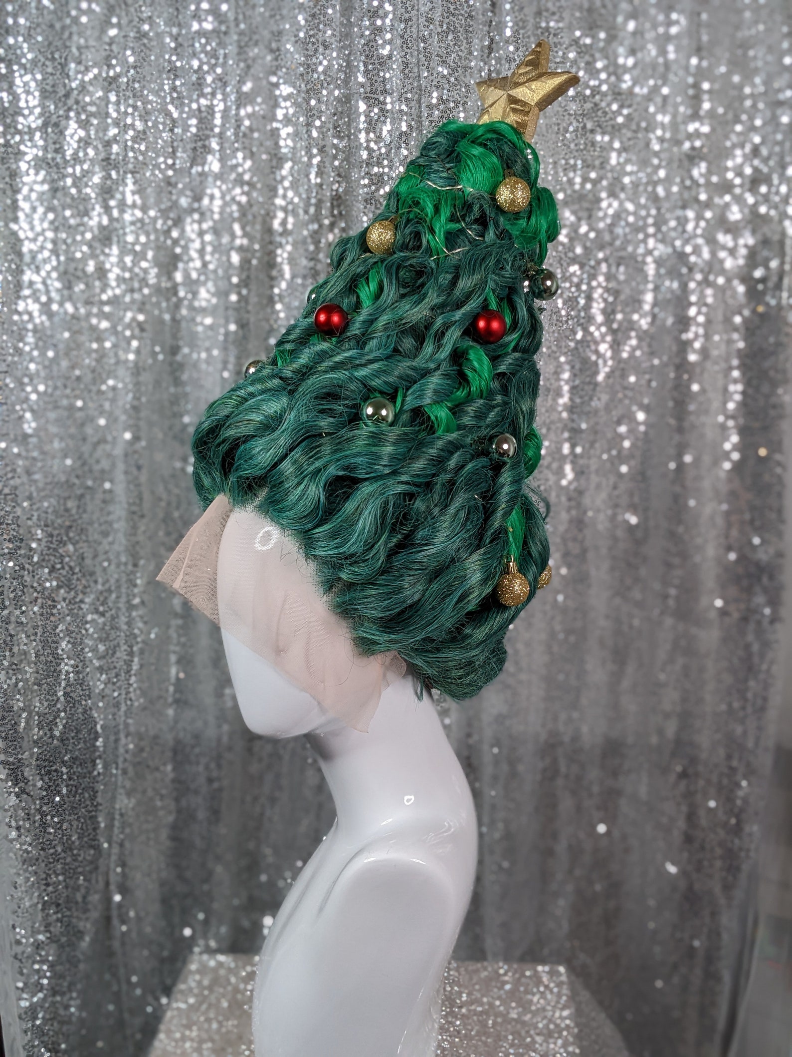MADE TO ORDER Christmas Tree Wig Drag Wig Wig With Lights - Etsy