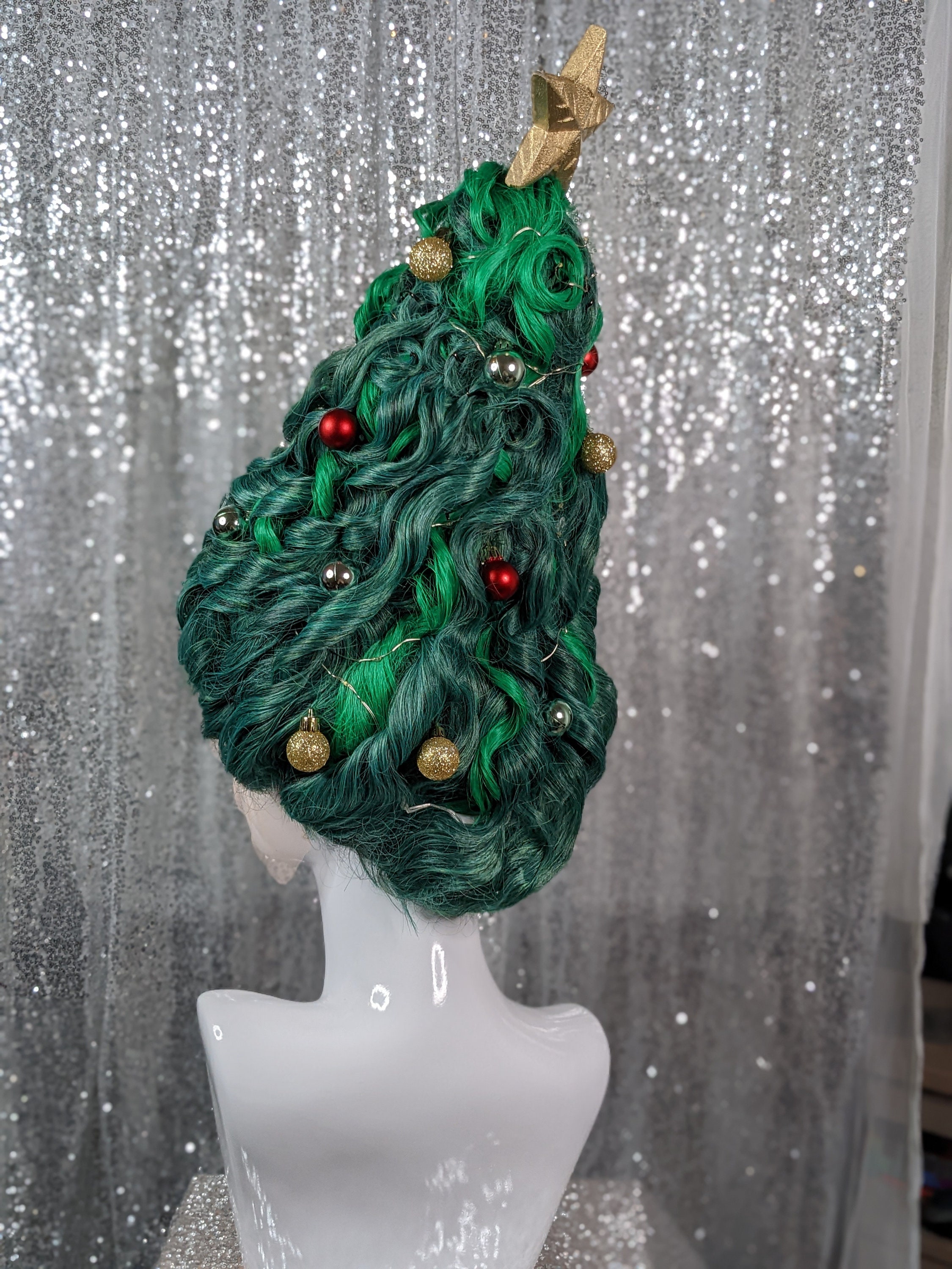 MADE TO ORDER Christmas Tree Wig Drag Wig Wig With Lights - Etsy