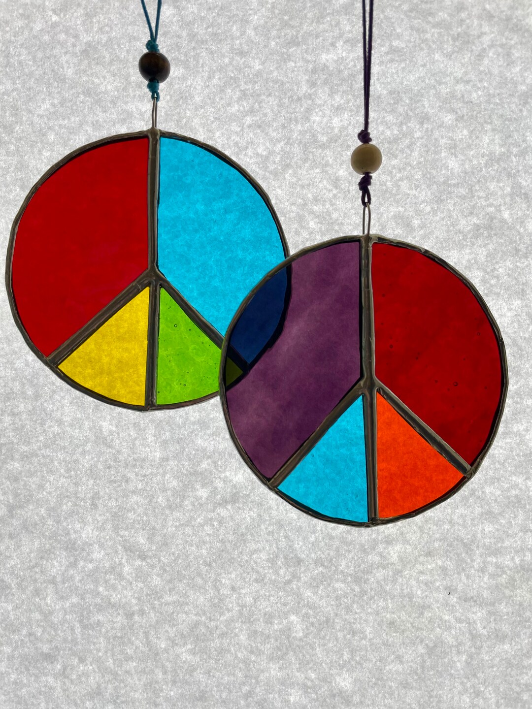 Stained Glass Peace Sign - Etsy