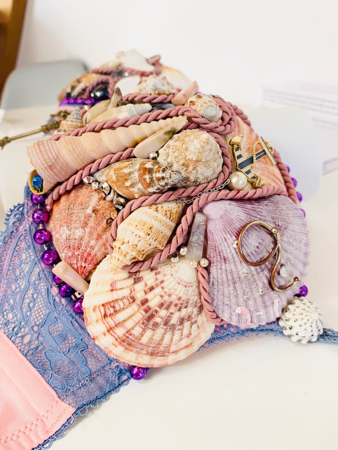 Mermaid Bra oceanlove, Upcycled Couture Fashion, Size 70C/ 75B ...