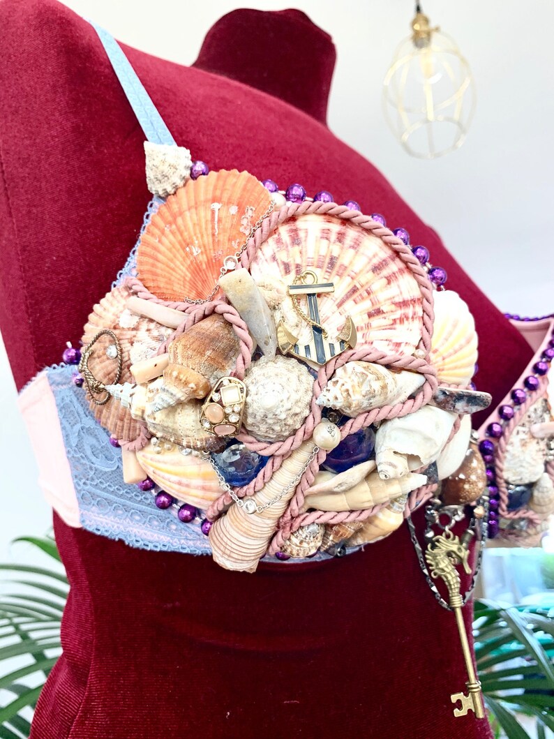 Mermaid Bra oceanlove, Upcycled Couture Fashion, Size 70C/ 75B ...