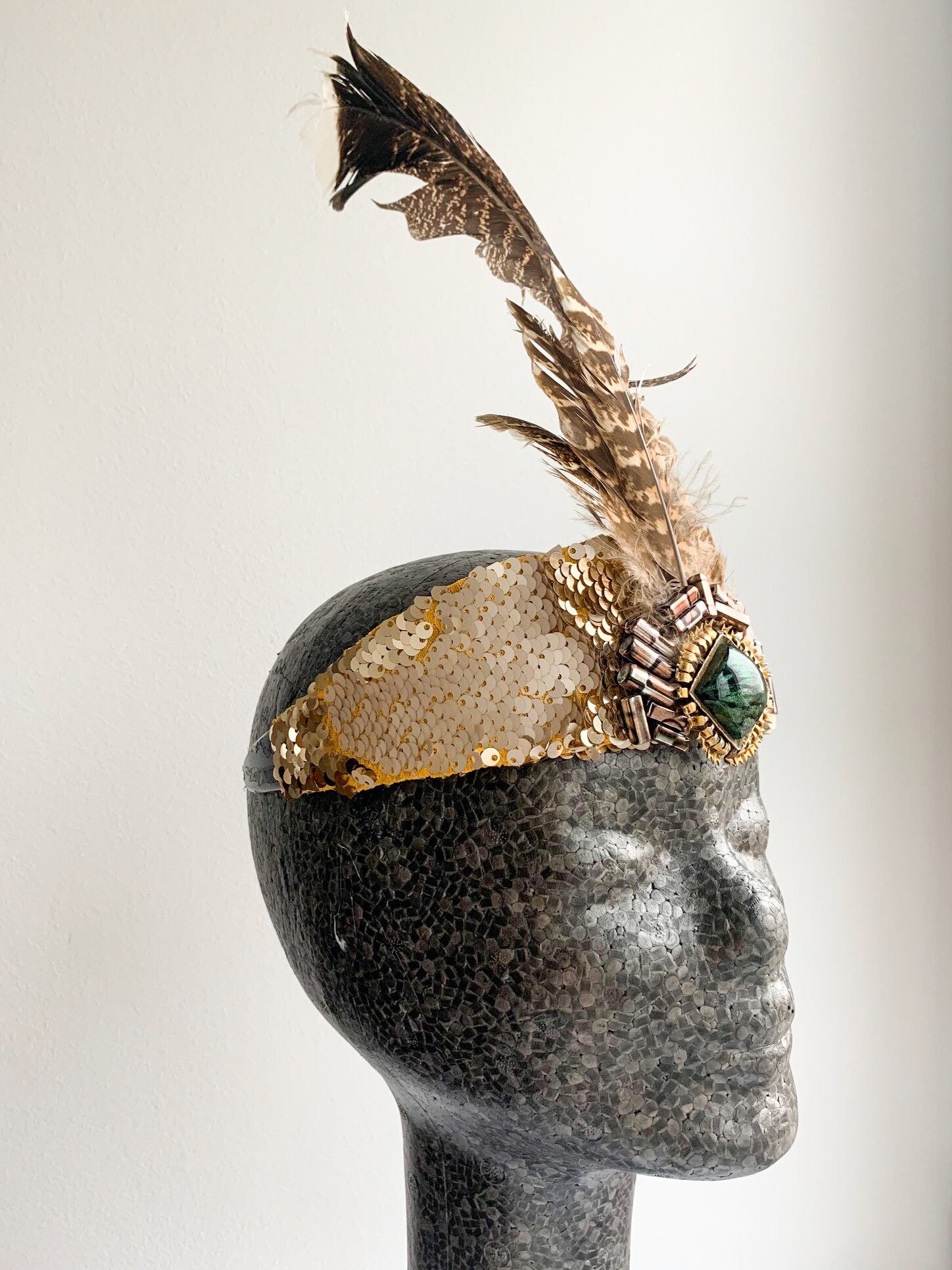 Upcycled Headpiece goddess of Nature, Handmade - Etsy