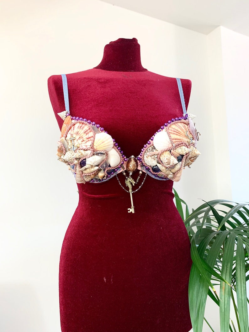Mermaid Bra oceanlove, Upcycled Couture Fashion, Size 70C/ 75B ...