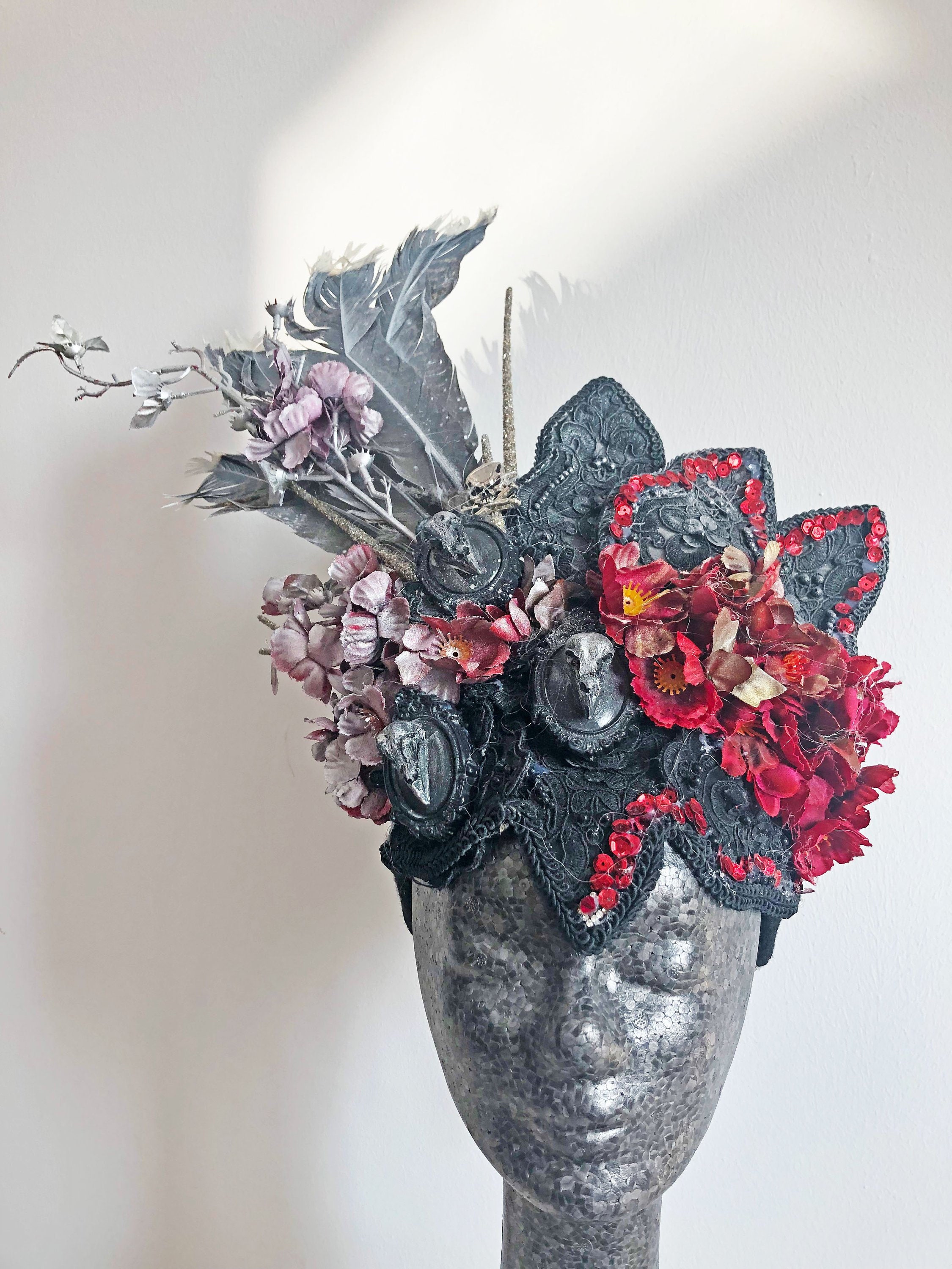 Upcycled Headpiece death & Rebirth - Etsy