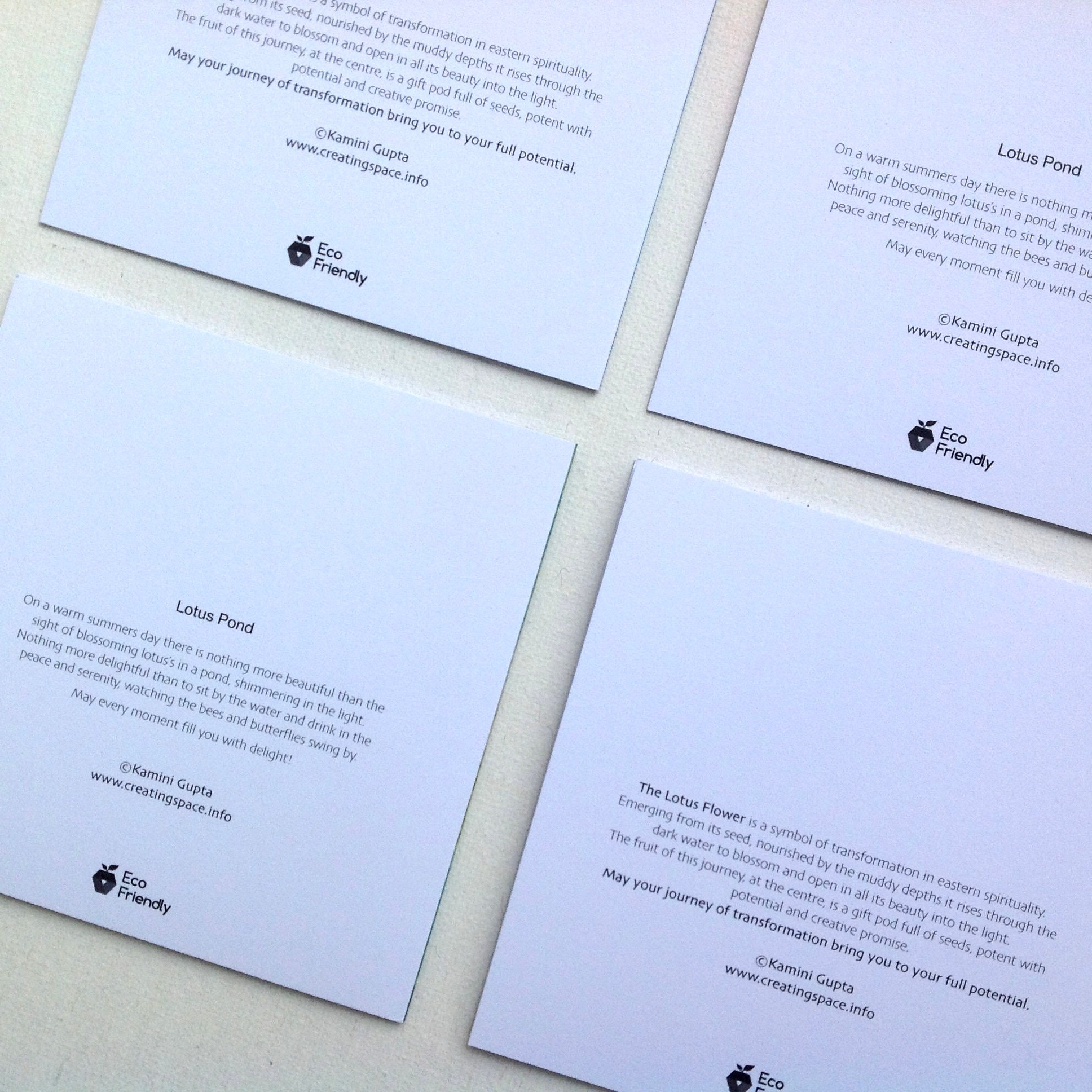 Lotus Collection Set of 4 Spiritual Art Cards share a Touch of Divine ...