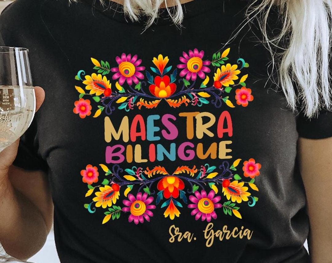 Personalized Maestra Teacher, Back to School, Spanish Teacher Shirt ...