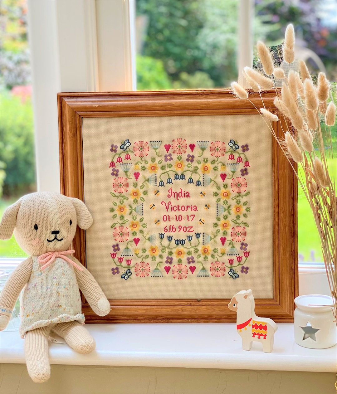 Flower Birth Cross Stitch Downloadable PDF - Etsy