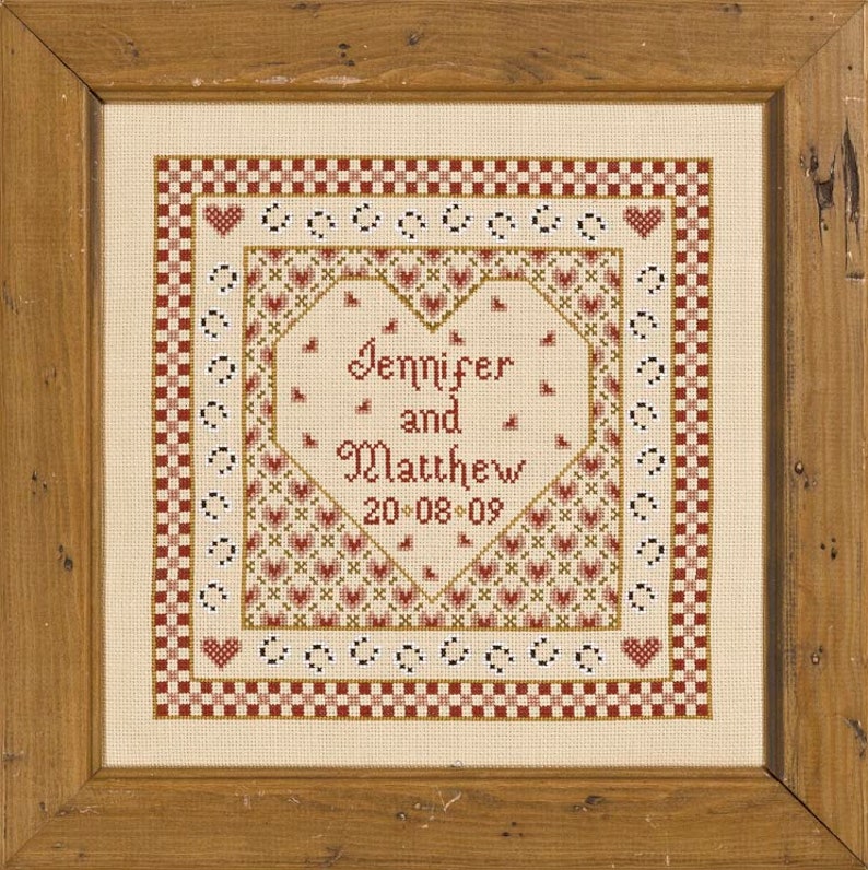 Heart Wedding Cross Stitch Kit | Etsy
