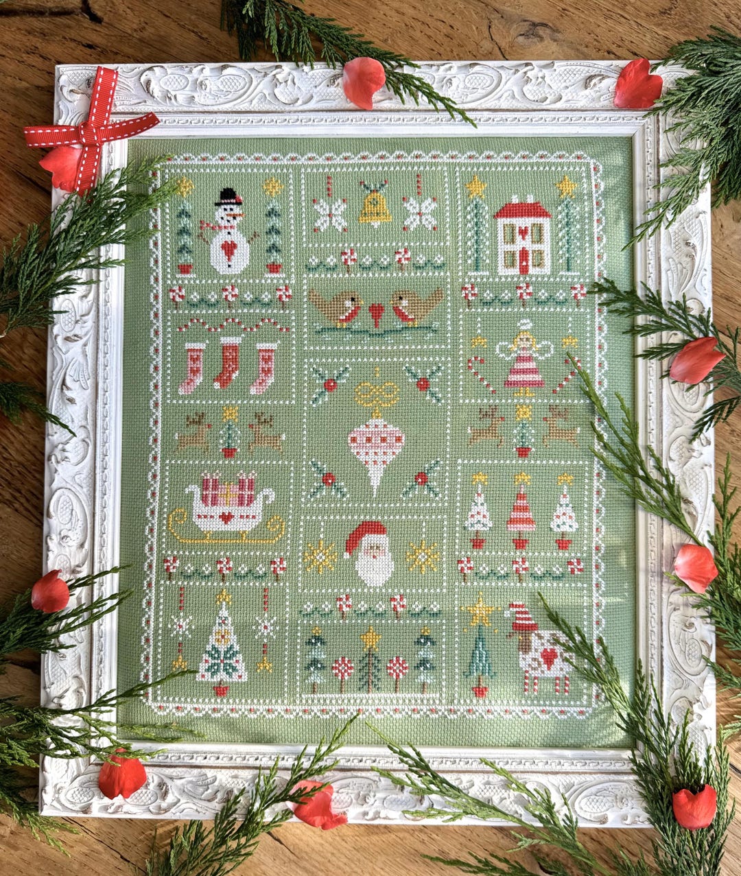 Robin Christmas Patchwork Cross Stitch - Etsy